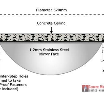 500mm (20") Stainless Steel Full Dome Institutional Mirror